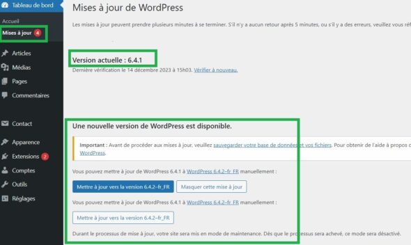 Supprimer version wordpress | WASI